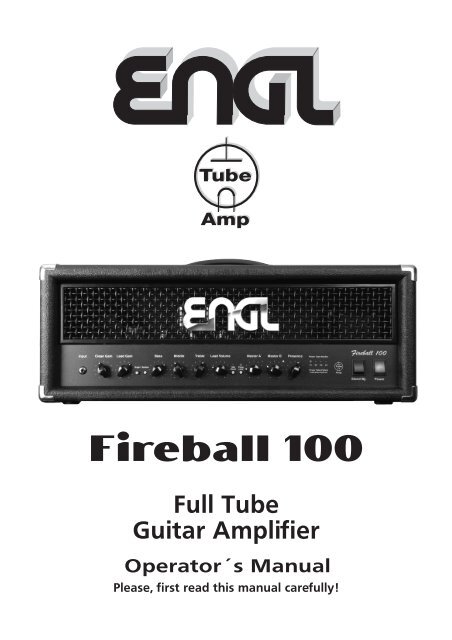 Operator´s Manual Full Tube Guitar Amplifier - Engl