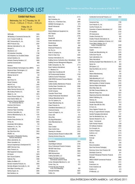 EXHIBITOR LIST - CleanLink