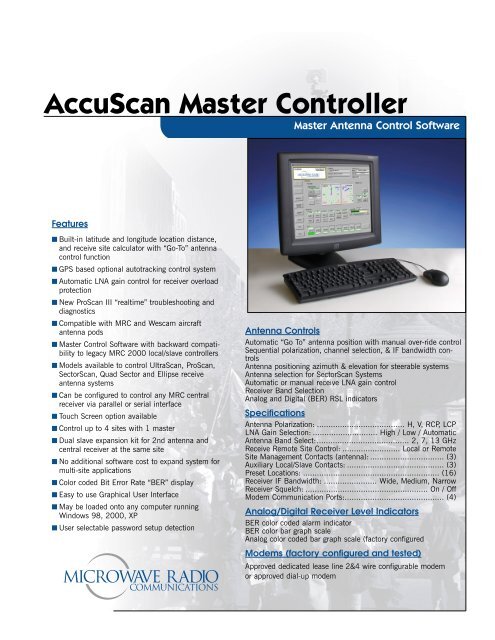 Microwave Radio, AccuScan Master Controller