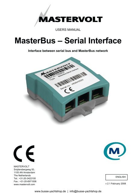 MasterBus – Serial Interface - Busse-Yachtshop