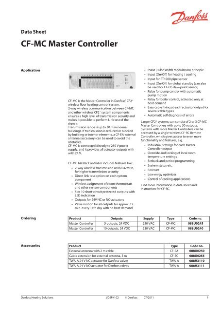 CF-MC Master Controller - Danfoss.com