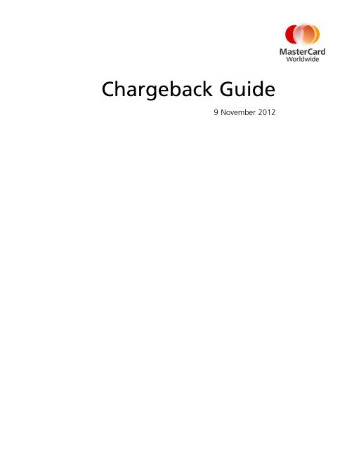 Chargeback Guide (PDF) - MasterCard