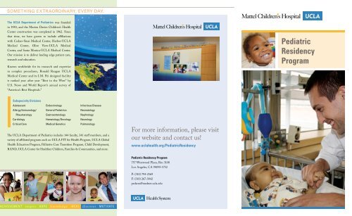 Pediatric Residency Program - UCLA Health System