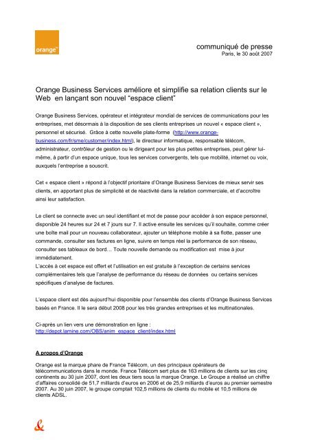 Espace Client Entreprise Espace Client Entreprise - France