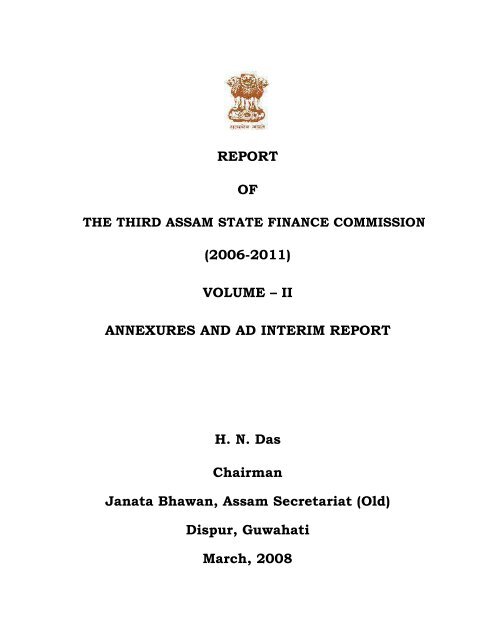 REPORT OF - State Finance Commission :: Assam
