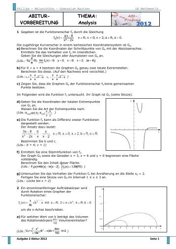 Mathe-Abi Baden-Württemberg 2015 - Vorbereitung