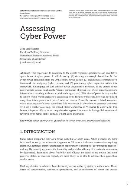 Assessing Cyber Power