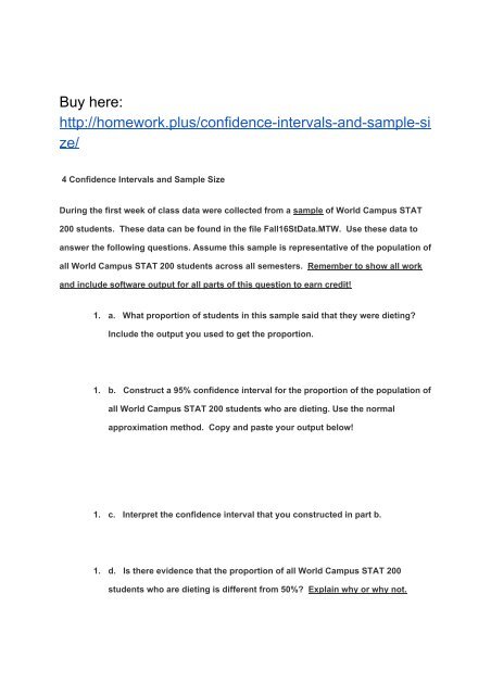 Confidence Intervals And Sample Size 7571
