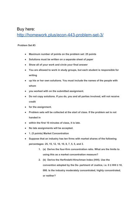 ECON 443 Problem Set 3