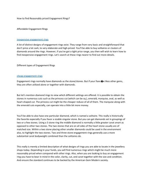 How to find Reasonably priced Engagement Rings6