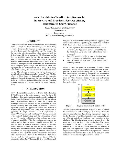 An Extensible Set Top Box Architecture For Interactive And Broadcast
