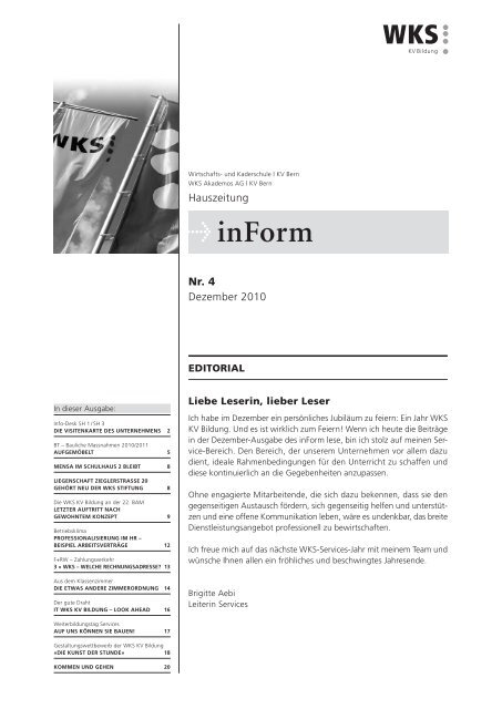 wks inform 12 201012.pdf - Wirtschafts- und Kaderschule Bern
