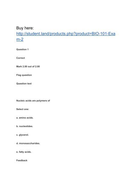Bio 101 Exam 2