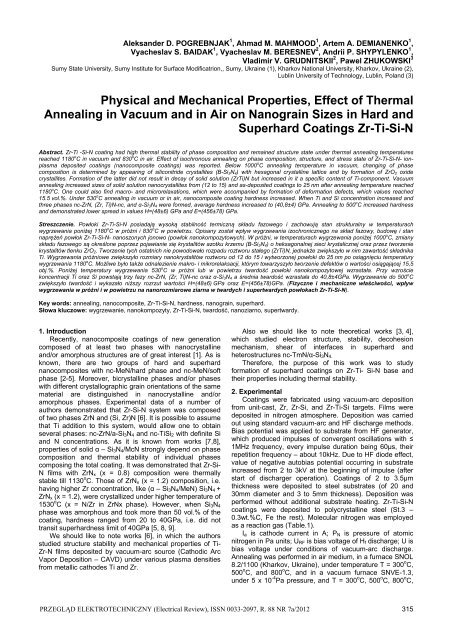 Physical and Mechanical Properties, Effect of Thermal Annealing in ...