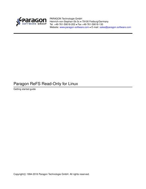 Paragon ReFS Read-Only for Linux