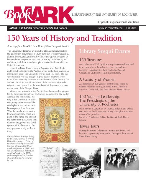 Fall, 2000 - River Campus Libraries - University of Rochester