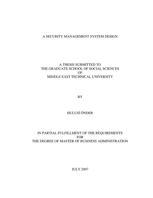 security management system design a thesis submitted