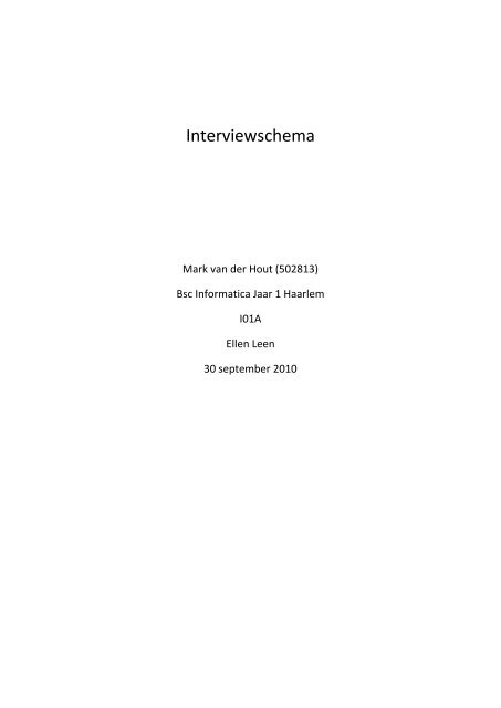 Interviewschema - DeDS