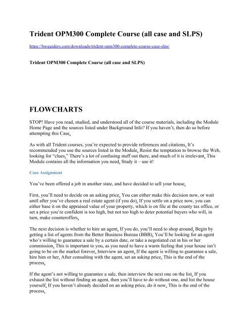 Trident OPM300 Complete Course