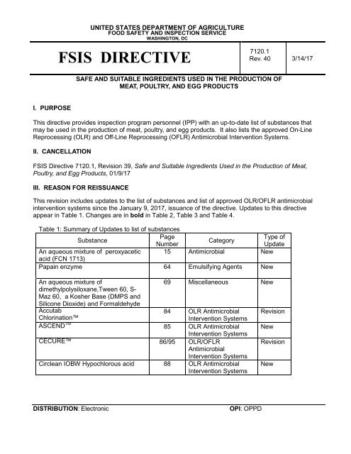 FSIS DIRECTIVE
