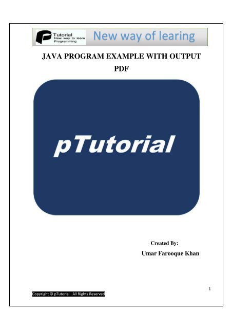 Java programs examples with output pdf