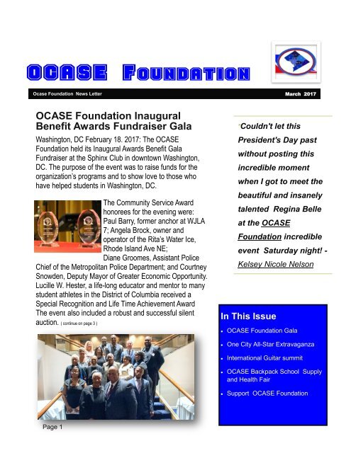 Ocase News Letter