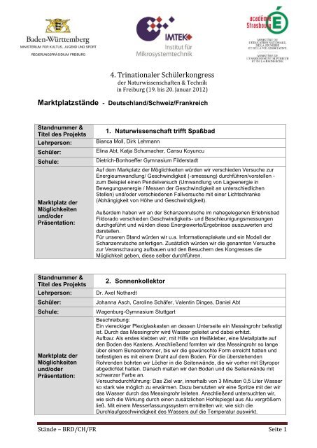 4. Trinationaler Schülerkongress - BioValley College Network