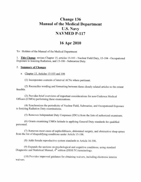 H:\MANMED Change 136 - Chapter - Navy Medicine - The US Navy