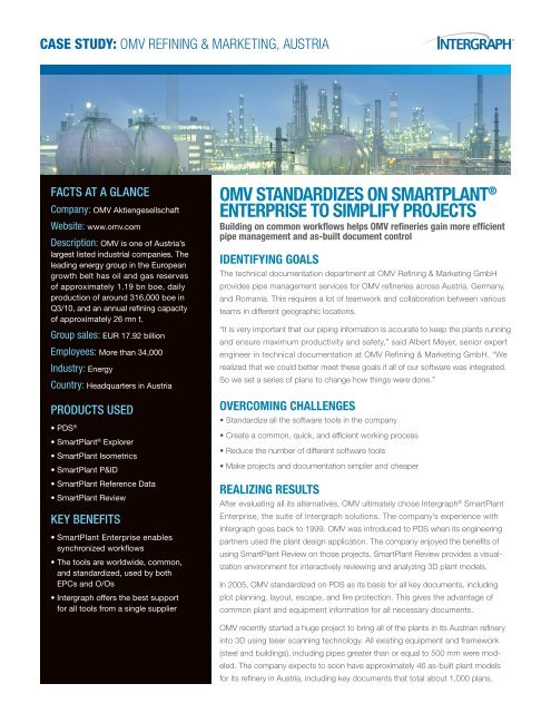 OMV Refining & Marketing - Intergraph
