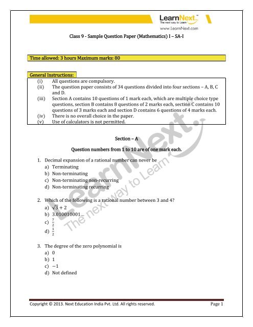 CBSE-Class-9-Maths-SA1-Sample-Paper-1