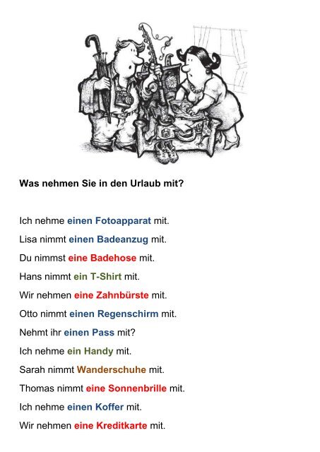 Sie Mochten Urlaubsgepack