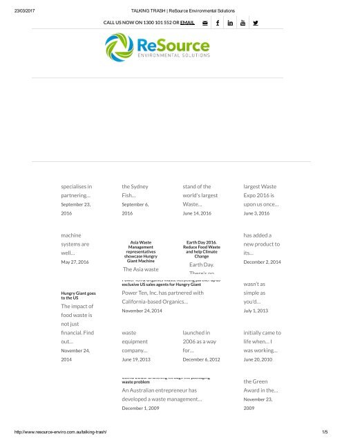 TALKING TRASH _ ReSource Environmental Solutions