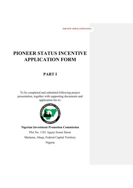 DRAFT PSI Application form for new applications v. 22.03.17