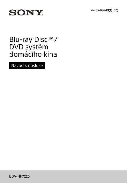 Sony BDV-NF7220 - BDV-NF7220 Mode d'emploi Tchèque