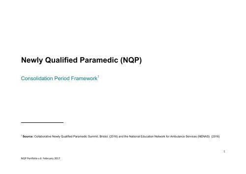 Newly Qualified Paramedic (NQP)