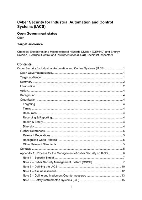Cyber Security for Industrial Automation and Control Systems (IACS)