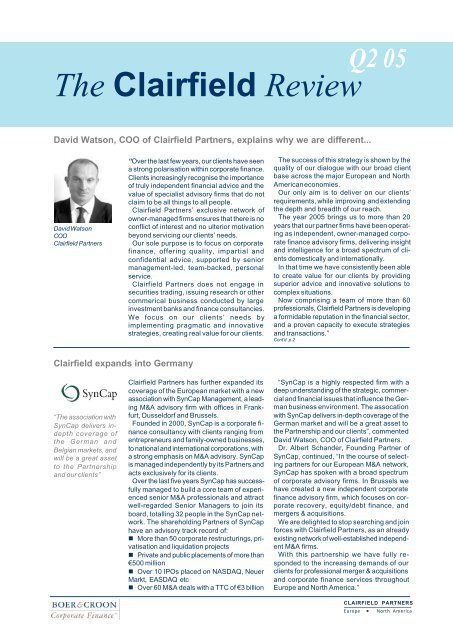 The Clairfield Review - Syncap