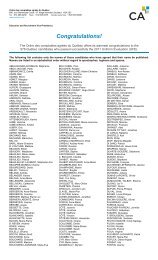 Congratulations! - Ordre des comptables agréés du Québec