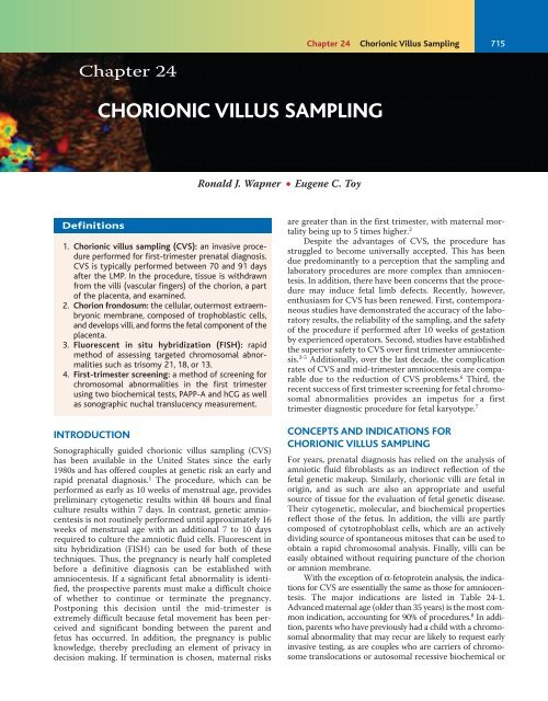 CHORIONIC VILLUS SAMPLING