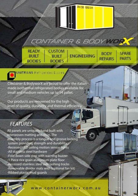 Container & BodyworX Front Page Flyer