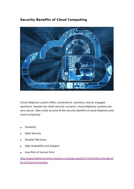 Security Benefits of Cloud Computing