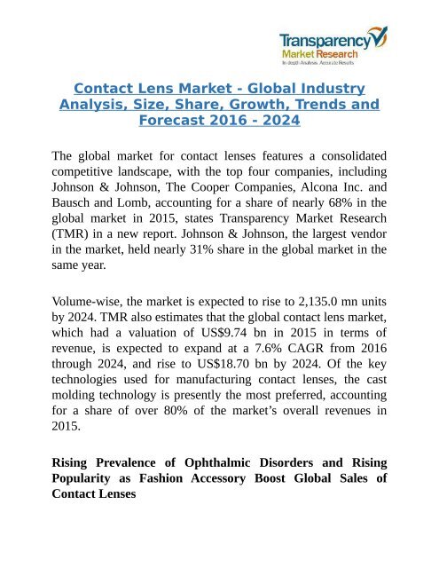 Contact Lens Market