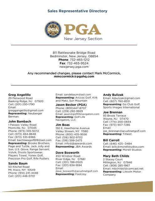 Sales Representative Directory