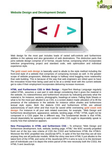 Guidelines for Website Design and Development
