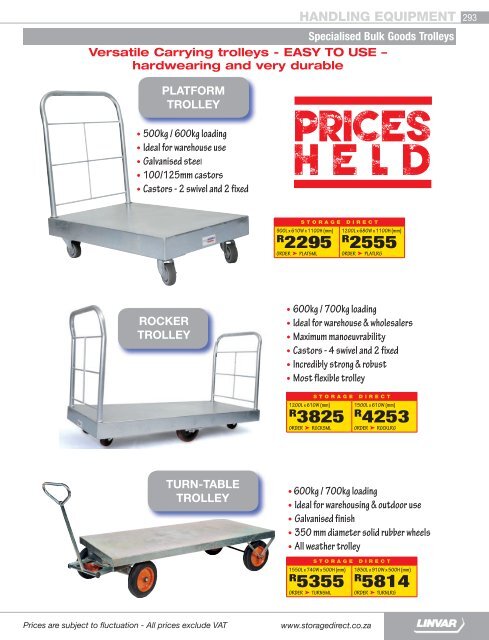 292 HANDLING EQUIPMENT Fo