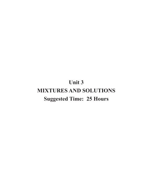 Unit 3: Mixtures and Solutions - Revised