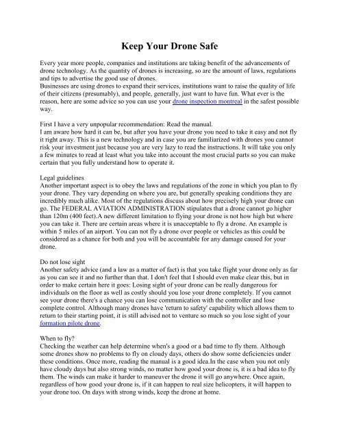 Keep Your Drone Safe