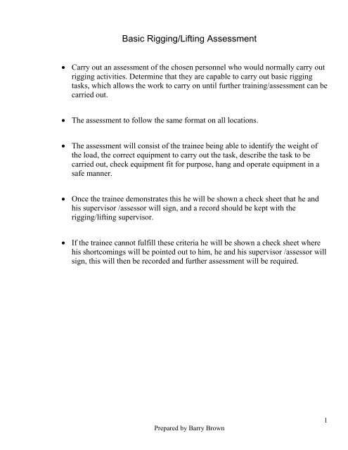 MODULE- 1 BASIC RIGGING CRITERIA