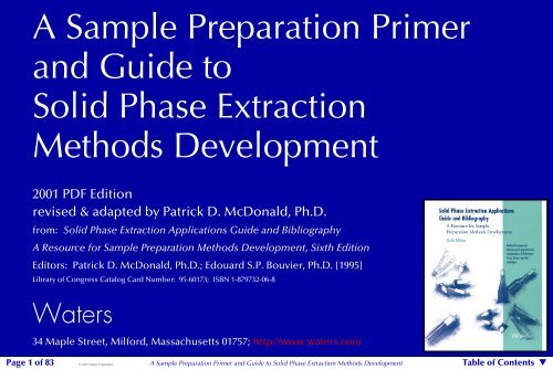 A Sample Preparation Primer and Guide to Solid Phase ... - Waters