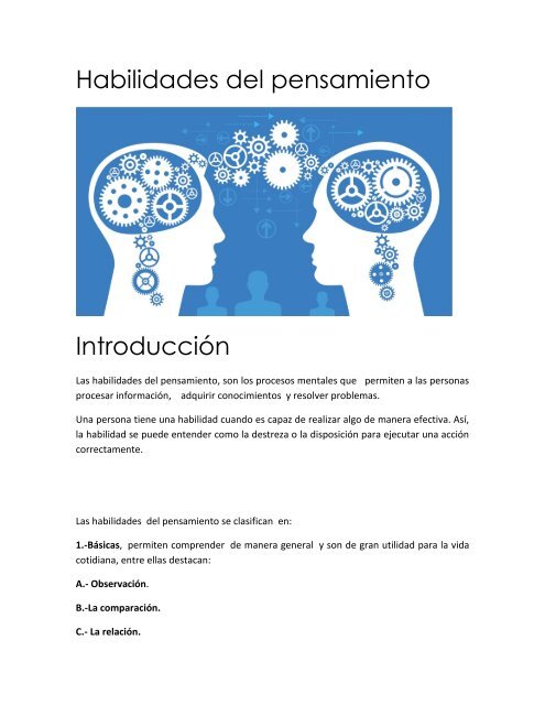 Habilidades del pensamiento